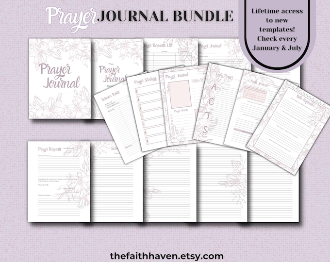Prayer Journal Bundle, Printable Journal, Devotional Journal, Bible ...