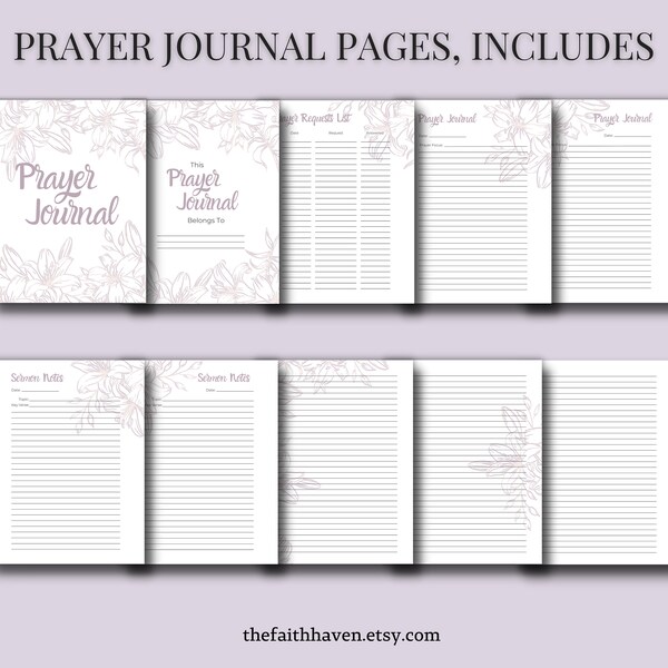 Prayer Journal Printable - Etsy