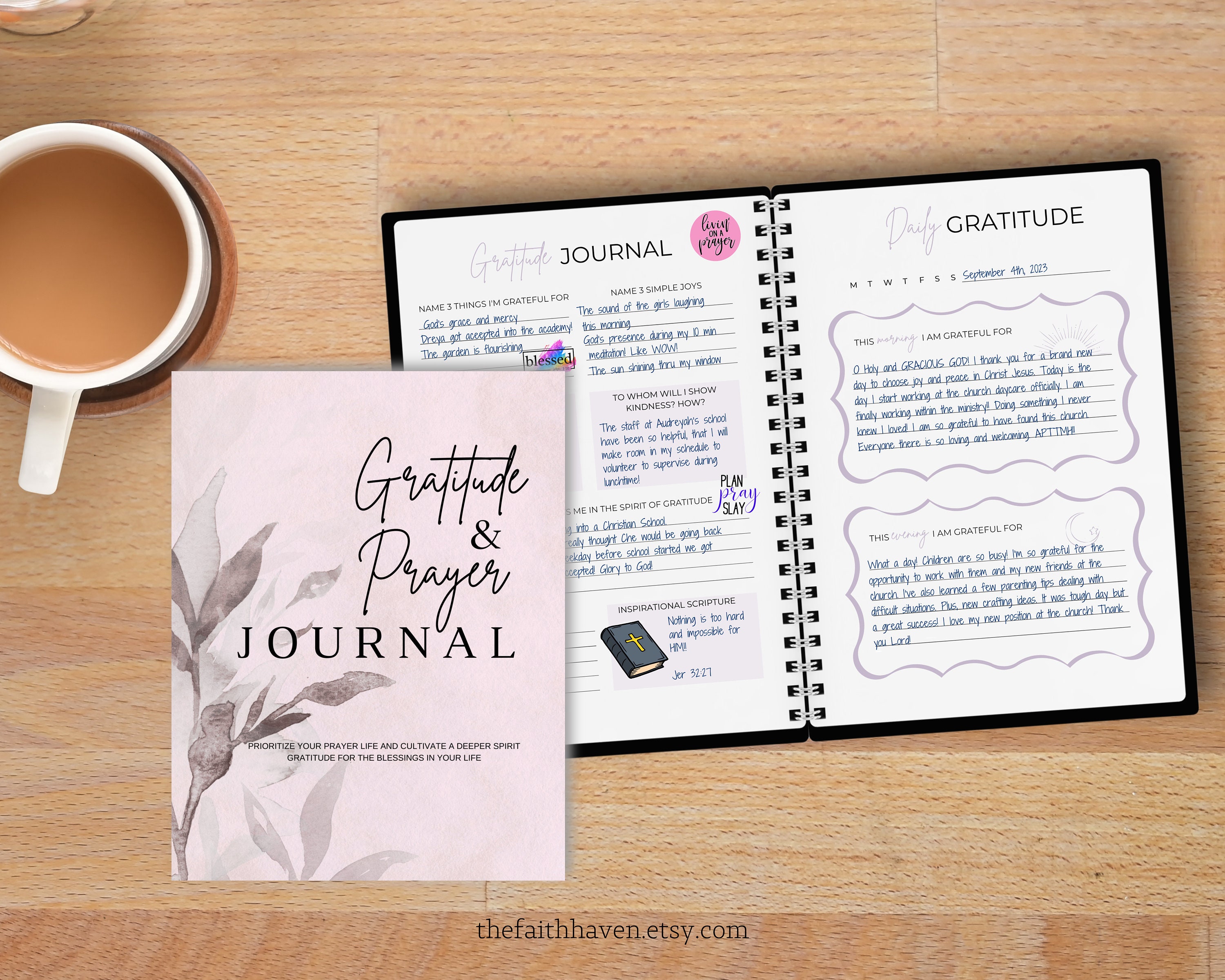 Prayer Journal Printable: Gratitude, Bible Study, Reflection (PDF) - Etsy