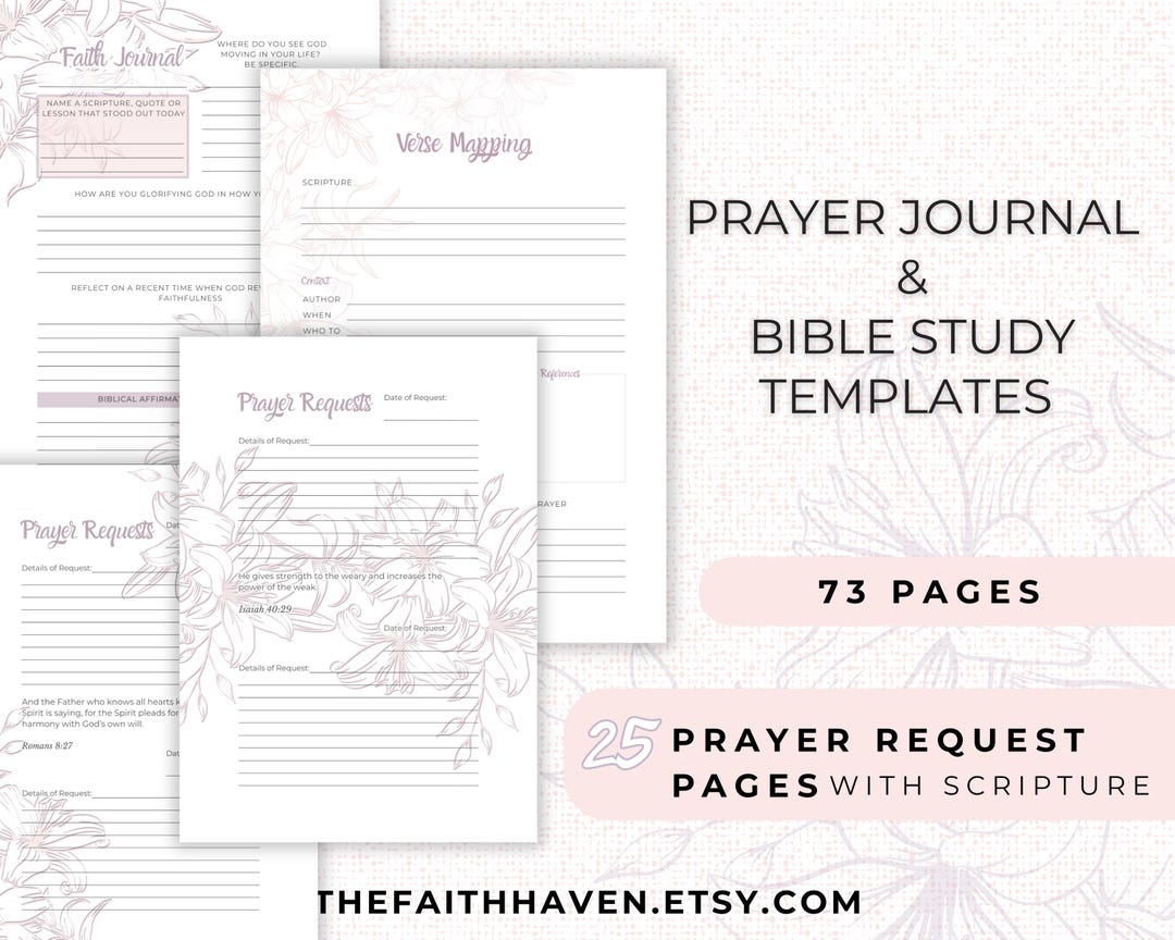 Prayer Journal SOAP Bible Study Printable PDF Christian Journal for ...