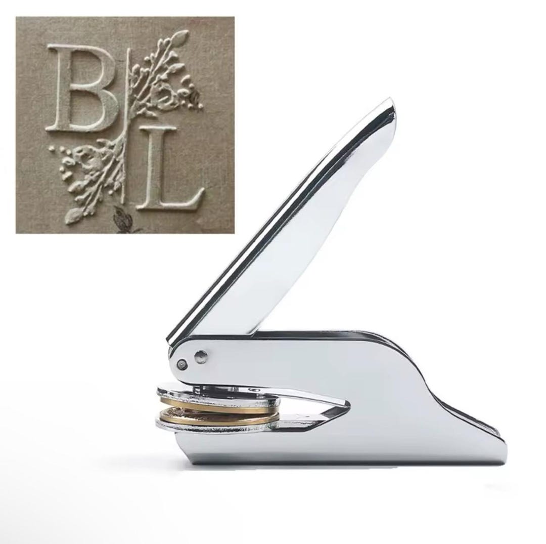 Custom Embossing Stamp Wedding Monogram, Personalized 2 Initials ...