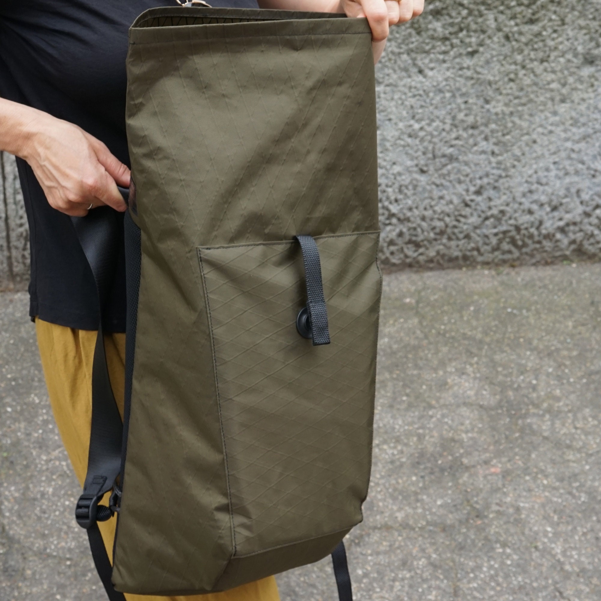 Green X-pac Roll Top Backpack, Ultralight and Waterproof City Backpack ...