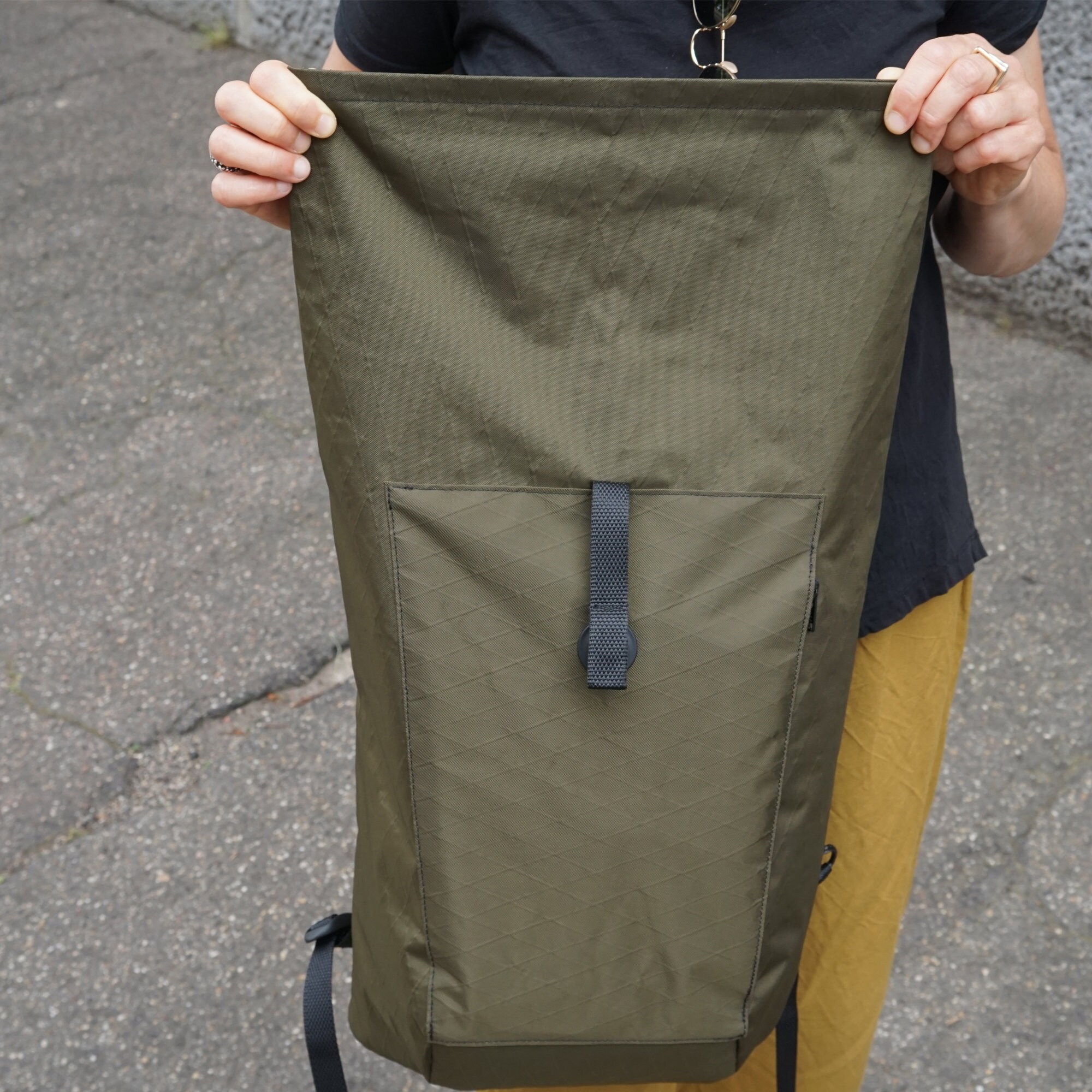 Green X-pac Roll Top Backpack, Ultralight and Waterproof City Backpack ...