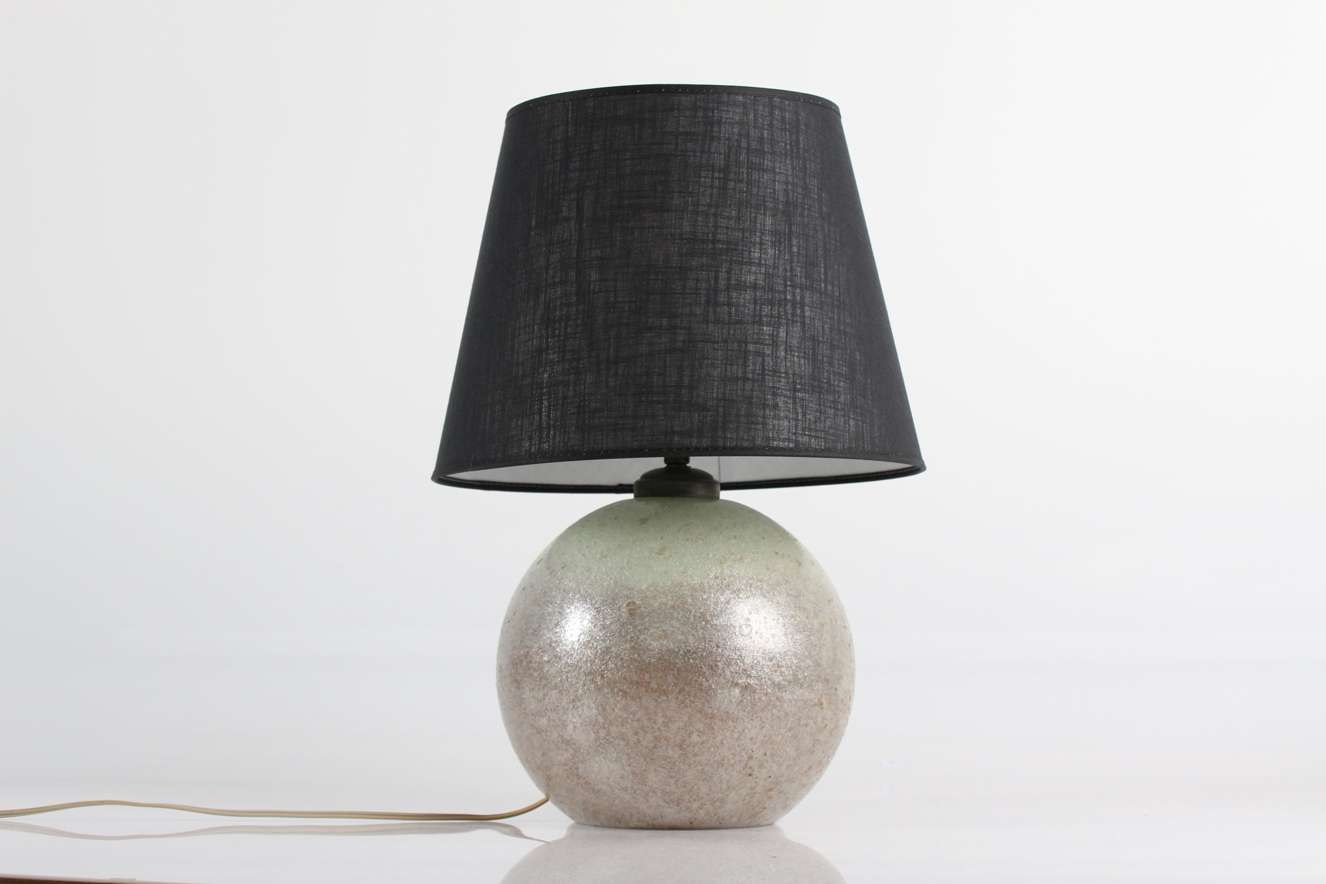 Large Round Lamp Foot in Green Glass Danish Design Mid - Etsy