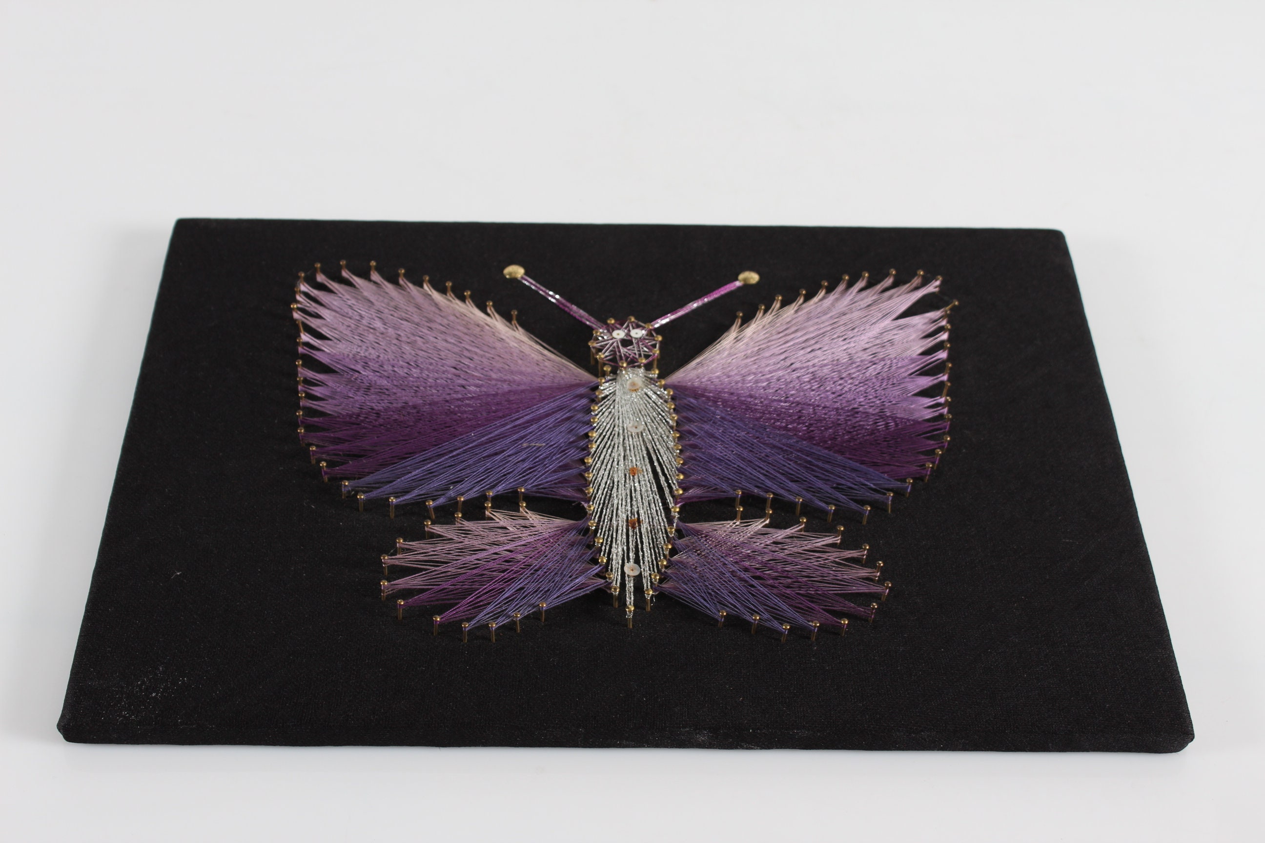 String Art Butterfly Purple Butterfly Nails and Strings Art Butterfly ...