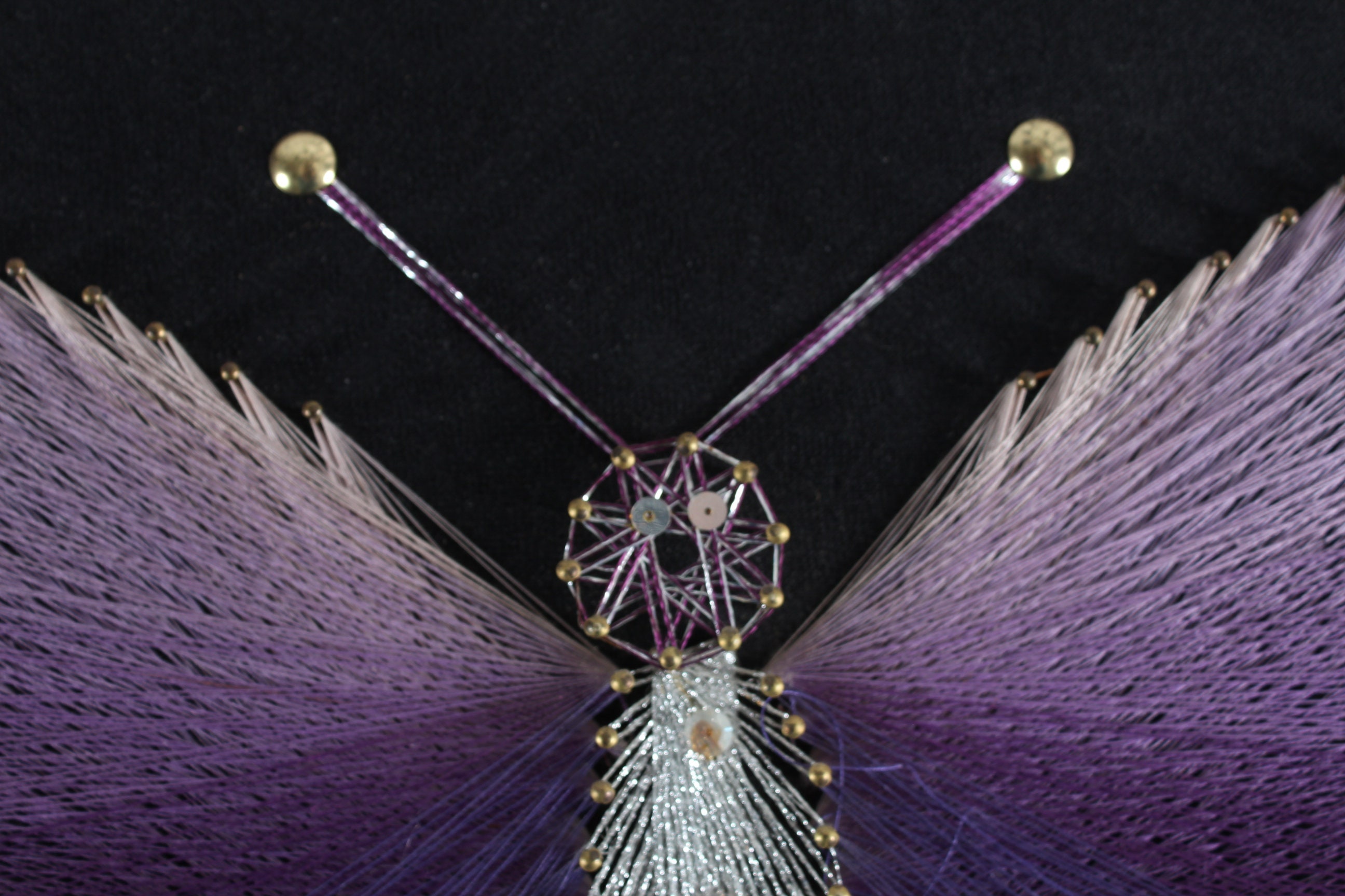String Art Butterfly Purple Butterfly Nails and Strings Art Butterfly ...