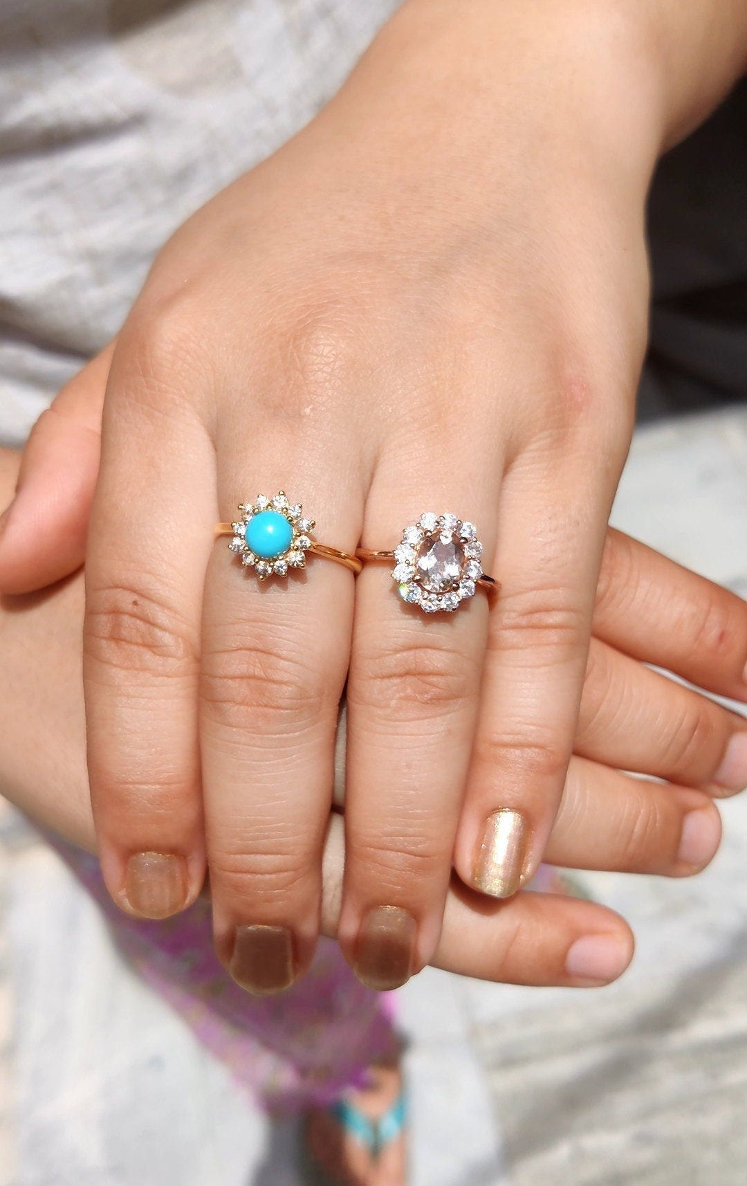 Morganit Ring Natürlicher Morganit 14K Roségold Vermeil Ring | Etsy