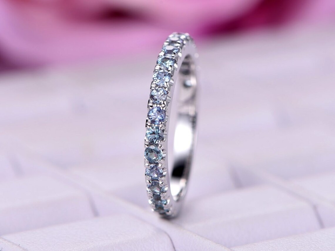 Natural Alexandrite Ring, Band Rings, Gift for Her, Engagement Ring ...
