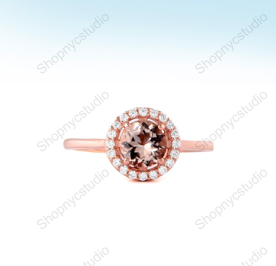 Natürlicher Morganit Rose Gold Ring / Morganit Ring / Morganit Solitär ...