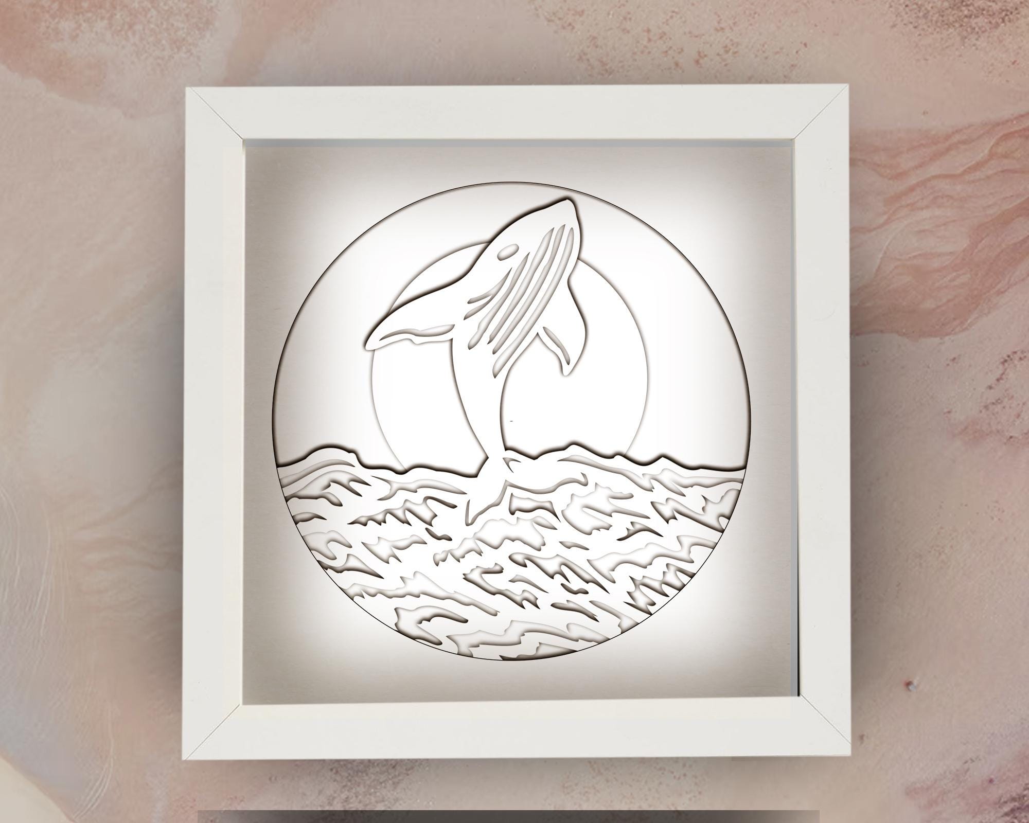 3D Sperm Whale Ocean SVG | Layered Shadow Box & Paper Cut | Cricut ...