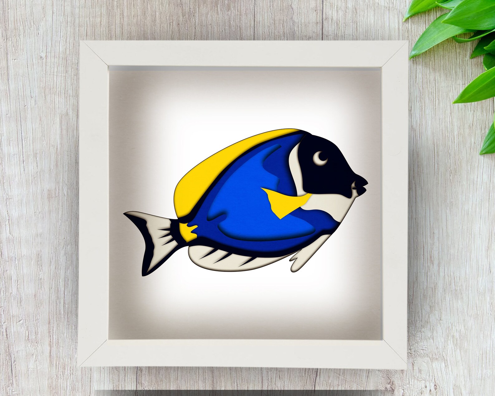 3D Blue Tang Fish Shadow Box SVG for Cricut Silhouette - Etsy