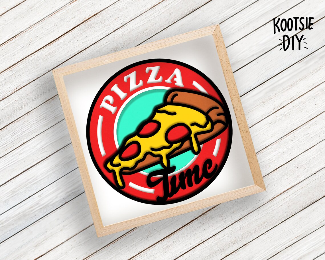 3D Pizza SVG Shadow Box for Cricut, Silhouette, Pepperoni Layered ...