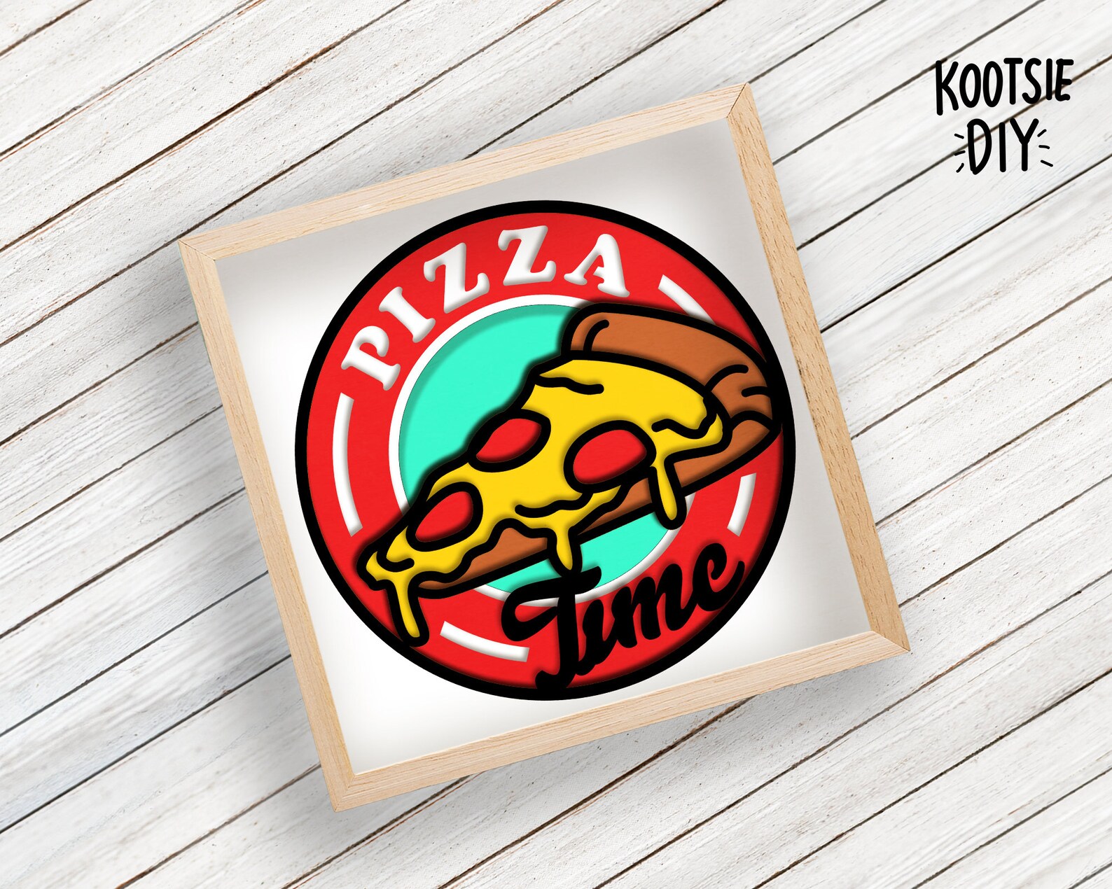 3D Pizza SVG Shadow Box for Cricut, Silhouette, Pepperoni Layered ...