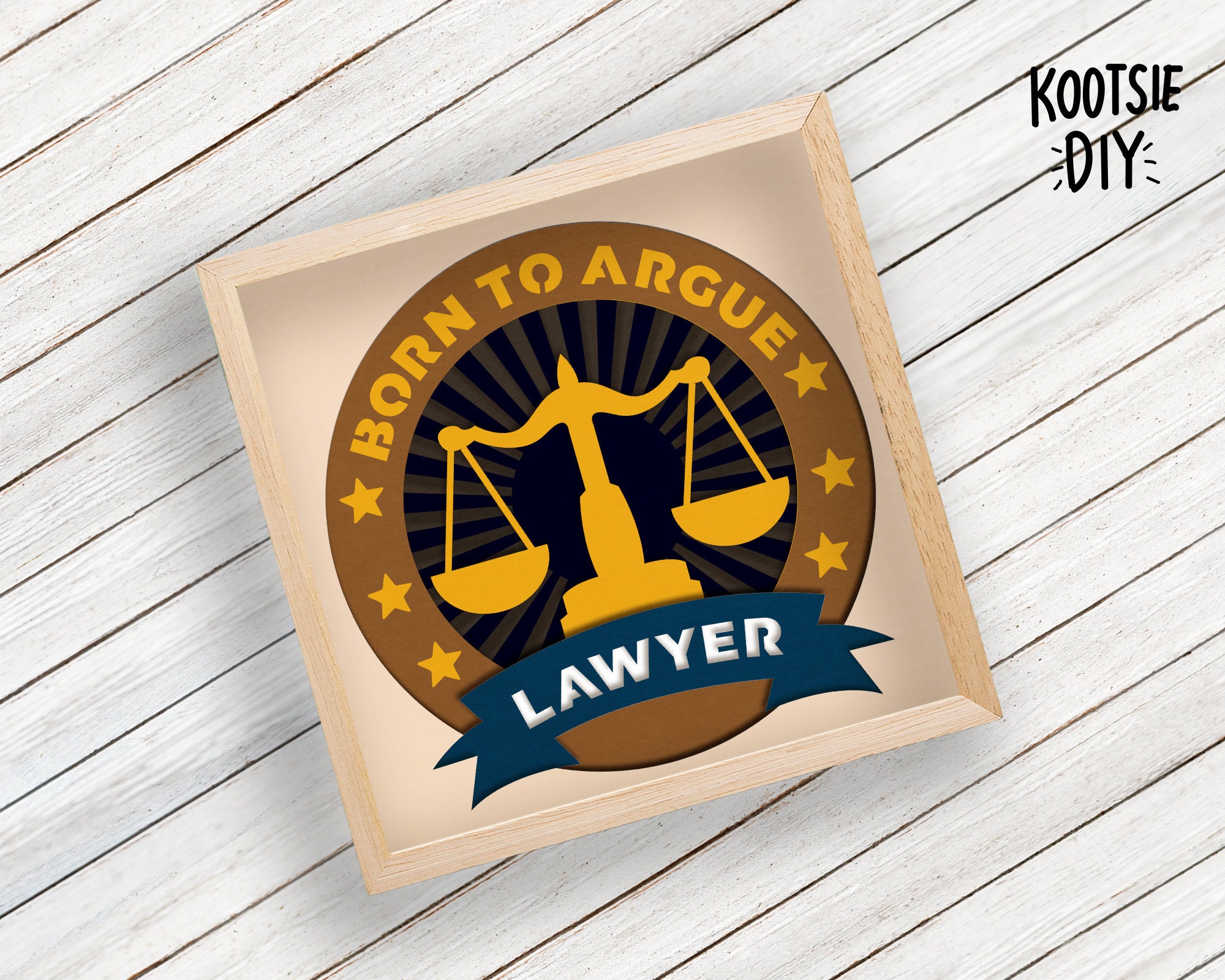3d Lawyer Shadow Box Svg for Cricut, Silhouette, Attorney 3d Layered ...