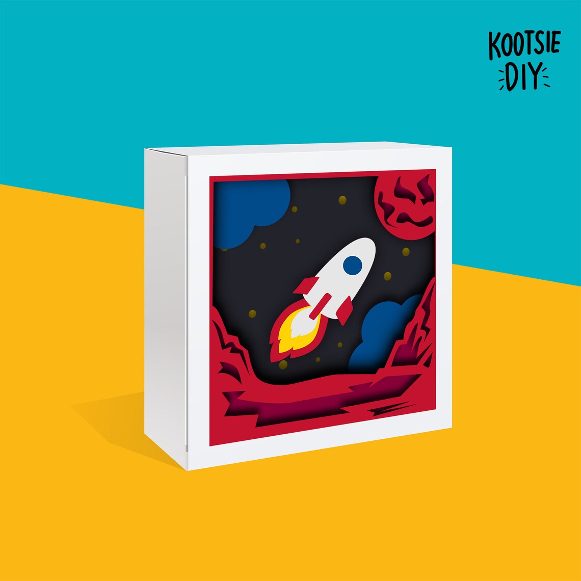 Space Rocket Shadow Box SVG for Cricut Silhouette Galaxy - Etsy