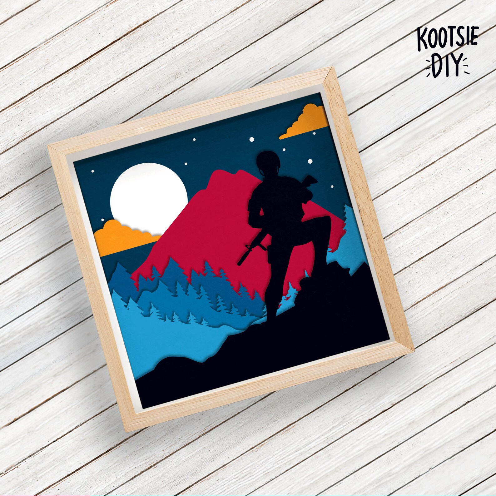 Army Shadow Box SVG for Cricut Silhouette Military 3d Layered - Etsy