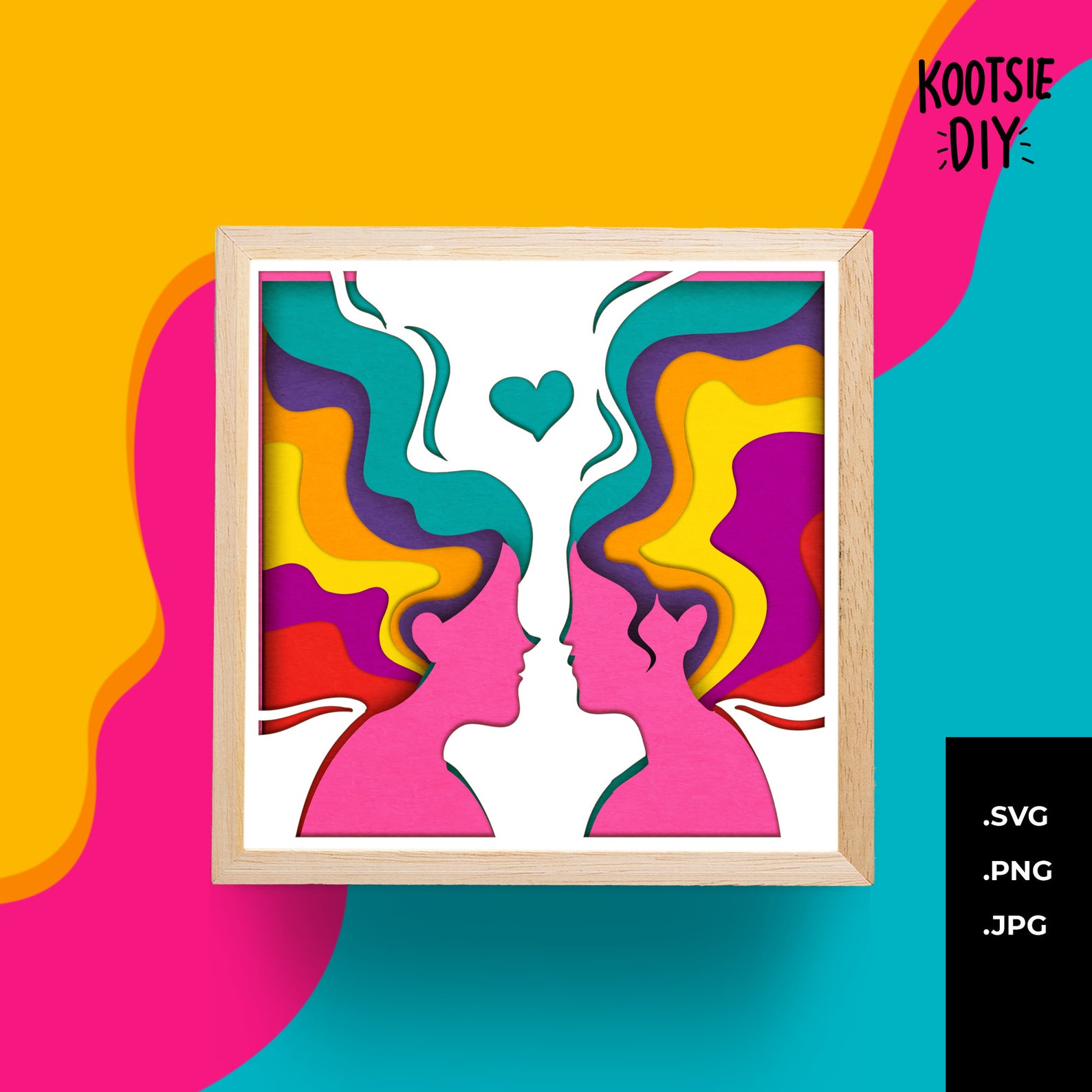 Lgbtq Shadow Box SVG for Cricut, Pride Silhouette, Love Wins 3d Layered ...