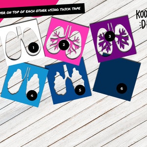 3D Lungs Shadow Box Svg for Cricut, Silhouette, Paramedic 3d Layered ...