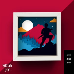 Army Shadow Box SVG for Cricut Silhouette, Military 3d Layered Mandala ...