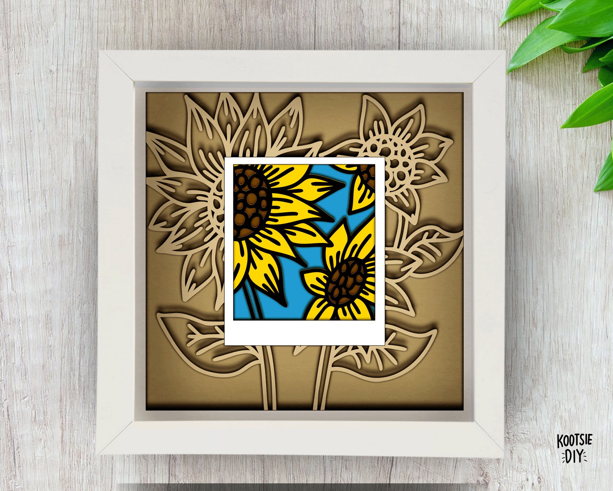 3D Sunflower Shadow Box SVG para Cricut, Silhouette, Floral layered ...
