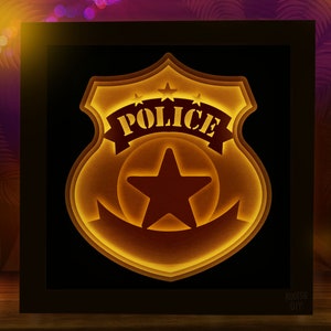 3D Police Multilayered Shadow Box SVG for Cricut, Silhouette, Sheriff ...