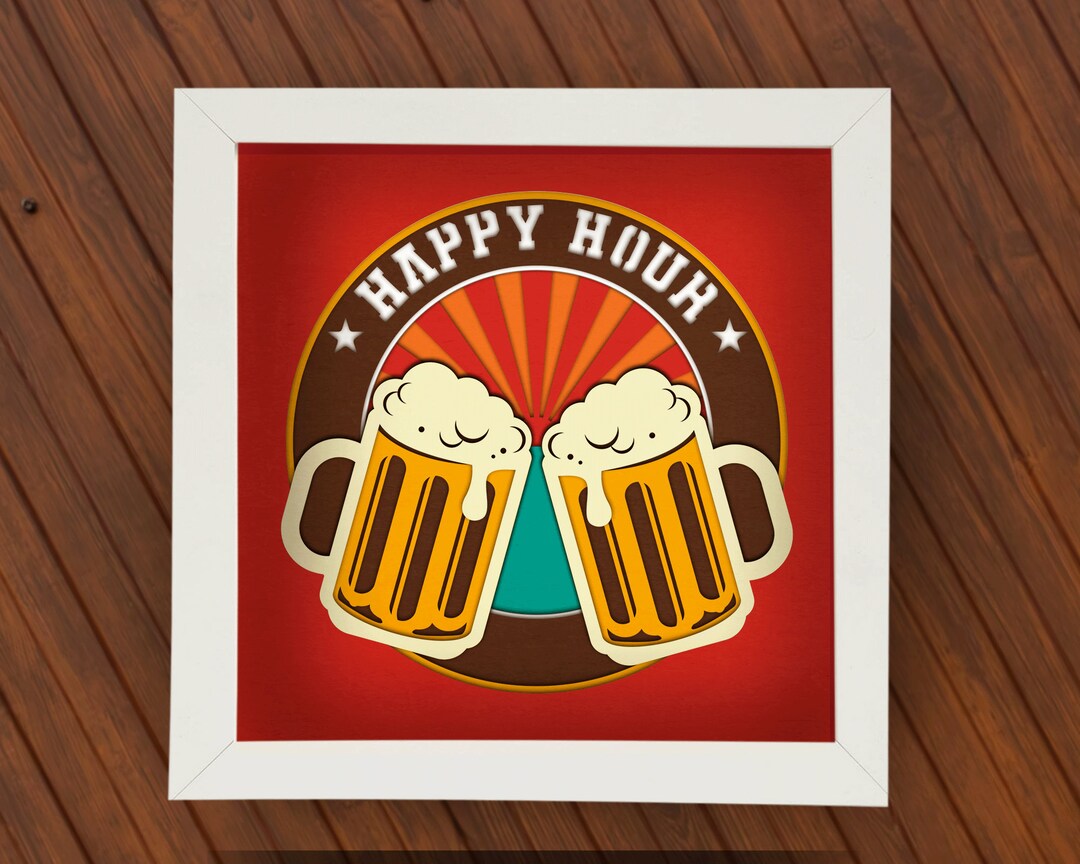 Beer Shadow Box SVG for Cricut, Silhouette, Drink 3d Layered Mandala ...