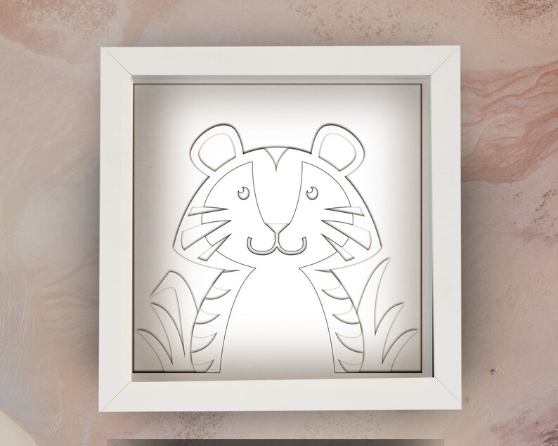 3D Tiger Shadow Box SVG for Cricut Silhouette Tiger 3d - Etsy