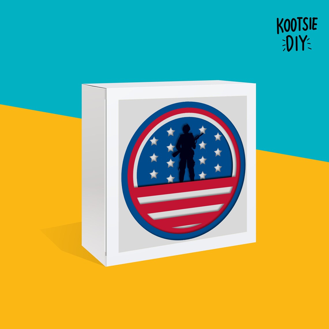 Army Lightbox SVG, Military Shadow Box, Soldier Layered SVG, War 3d ...