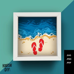 Ocean Shadow Box SVG for Cricut, Silhouette, Beach 3d Layered Mandala ...