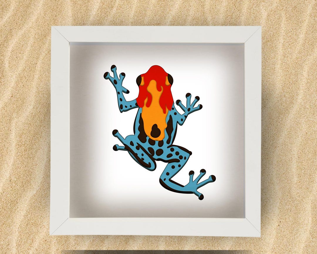 Poison Dart Frog 3D SVG | Layered Shadow Box | Paper Cut File | Light ...
