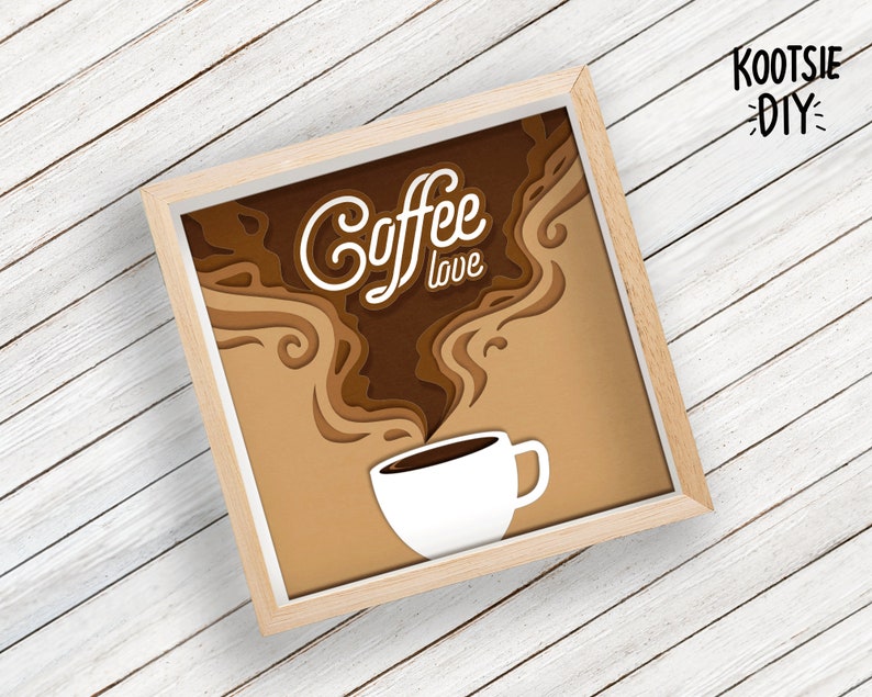 3D Coffee SVG Shadow Box for Cricut, Silhouette, Coffee Layered Mandala ...