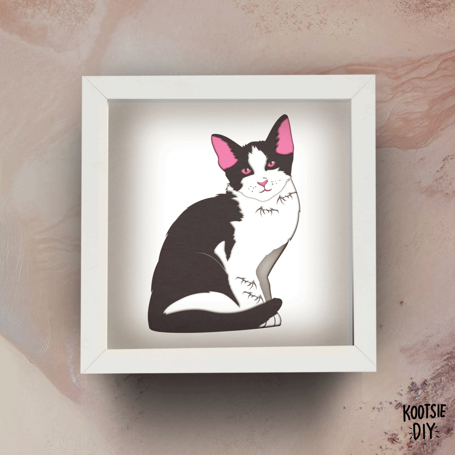 Cat Shadow Box SVG for Cricut, Silhouette, Cat 3d Layered Mandala, Cat ...