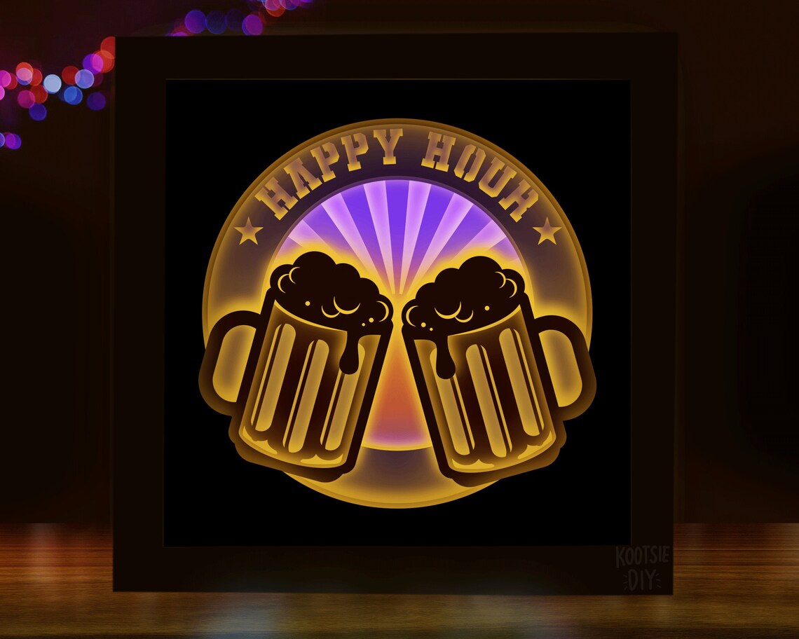 Beer Shadow Box SVG for Cricut Silhouette Drink 3d Layered | Etsy