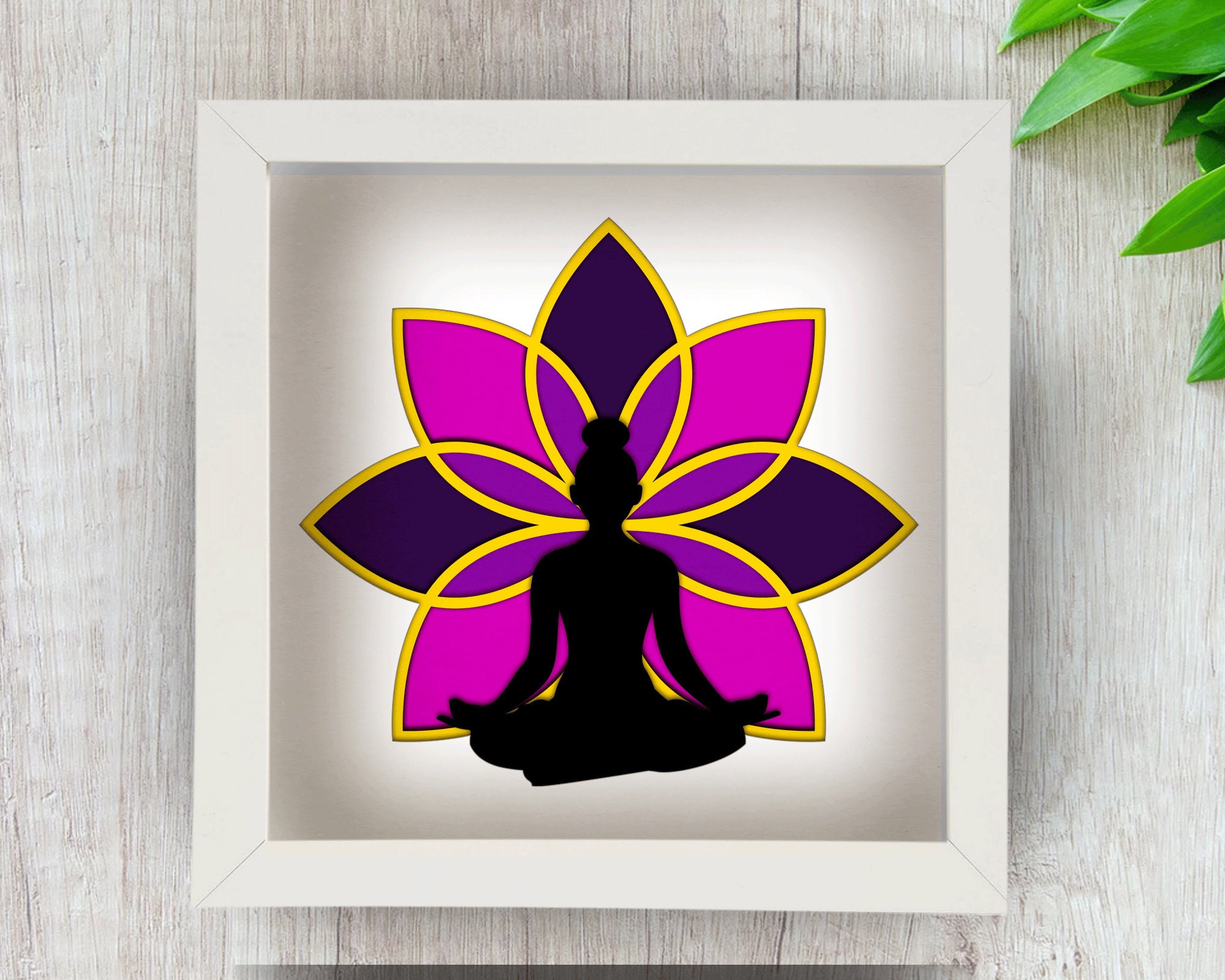 Bundle 3D Yoga Shadow Box SVG for Cricut Silhouette Yoga - Etsy