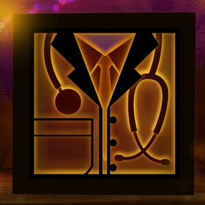 Medical Doctor Shadow Box Svg for Cricut, Silhouette, Paramedic 3d ...