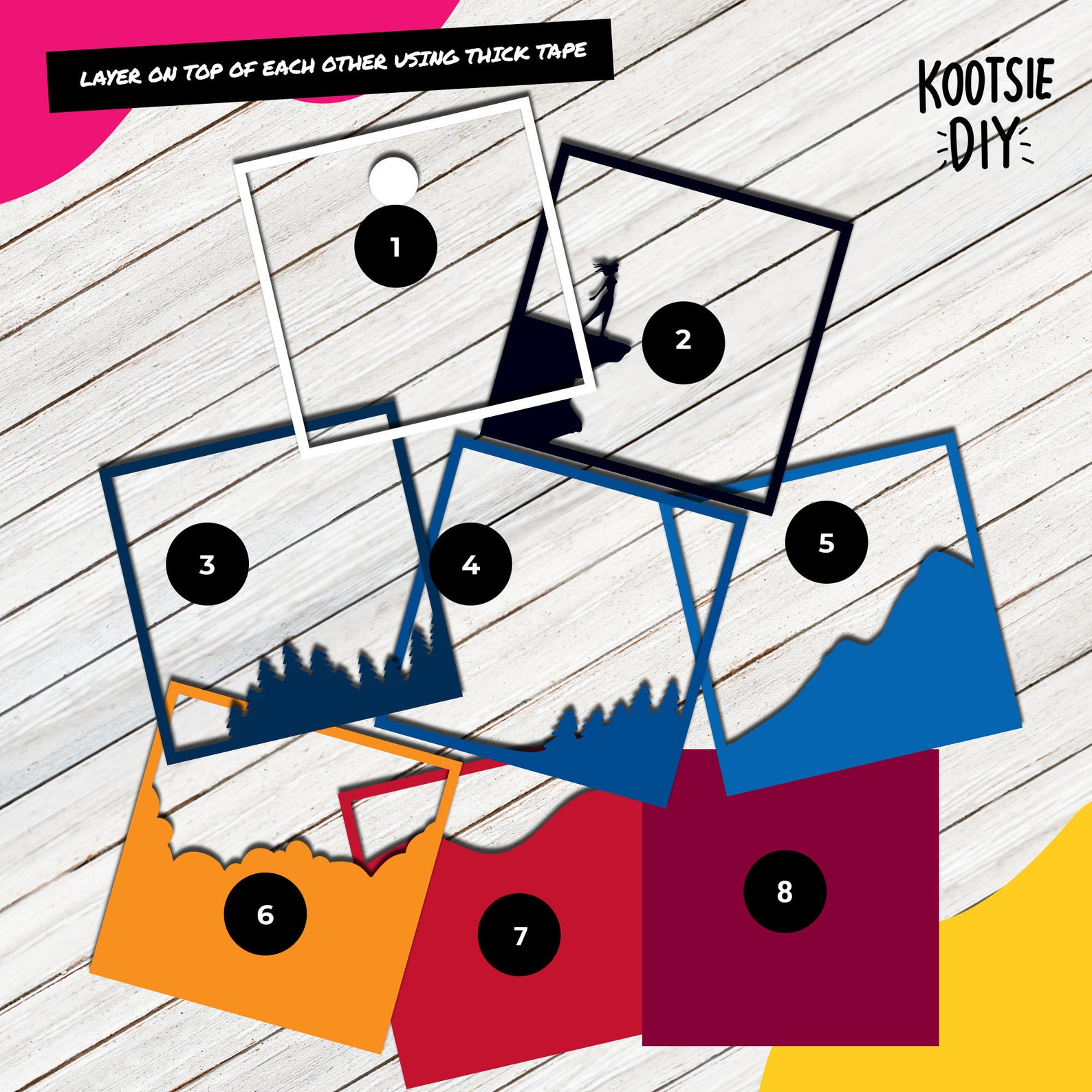 Sunset SVG PNG for Cricut and Silhouette Shadowbox Lightbox | Etsy