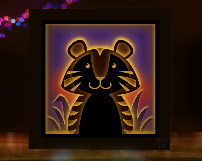 3D Tiger Shadow Box SVG for Cricut Silhouette Tiger 3d - Etsy
