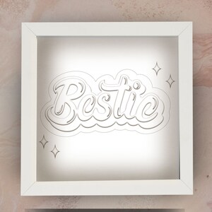 Besties Shadow Box Svg for Cricut, Silhouette, Gift for Best Friend 3d ...