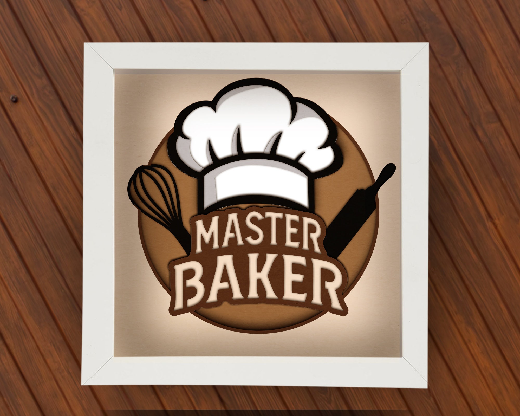 3D Master Baker SVG Shadow Box for Cricut Silhouette Chef - Etsy