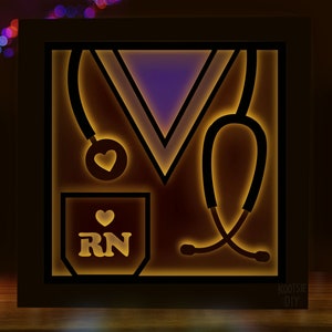 Medical Nurse Shadow Box Svg for Cricut, Silhouette, Paramedic 3d ...