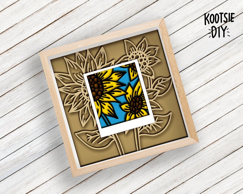 3D Sunflower Shadow Box SVG for Cricut Silhouette Floral | Etsy