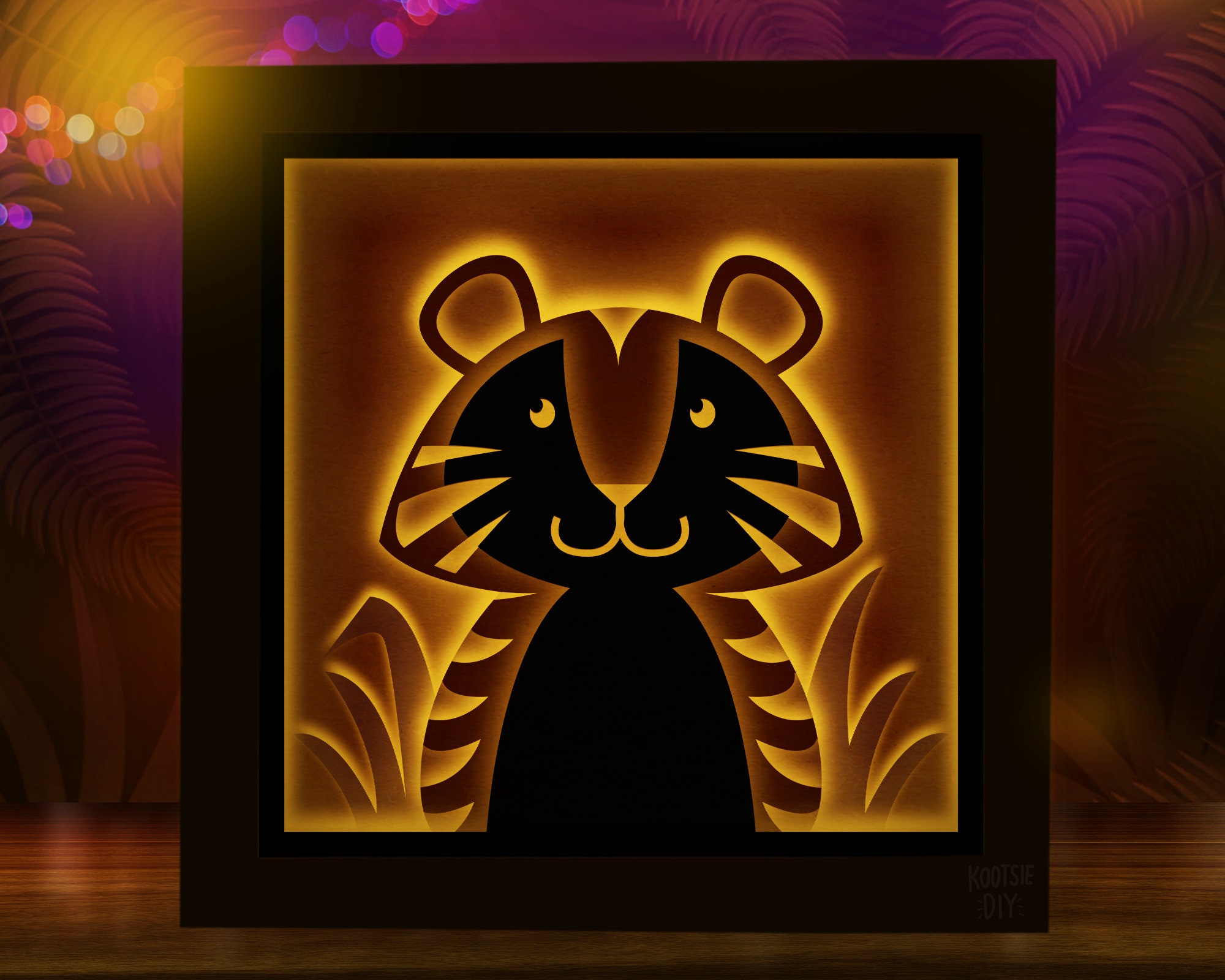 3D Tiger Shadow Box SVG for Cricut Silhouette Tiger 3d - Etsy