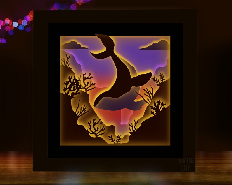 3d Whale Layered SVG Shadowbox for Cricut, Silhouette, Underwater 3d ...