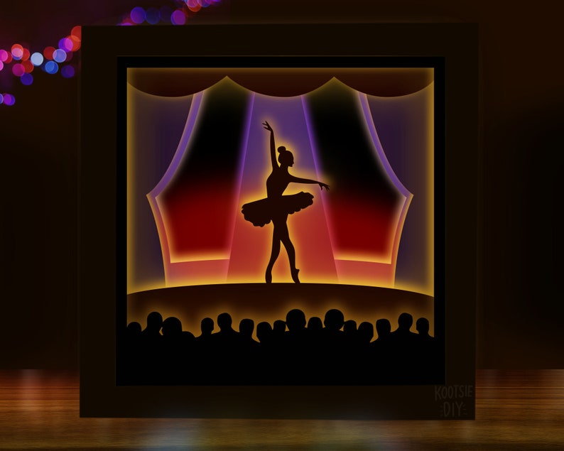 3D Ballerina Shadow Box SVG for Cricut, Silhouette, Ballet 3d Layered ...