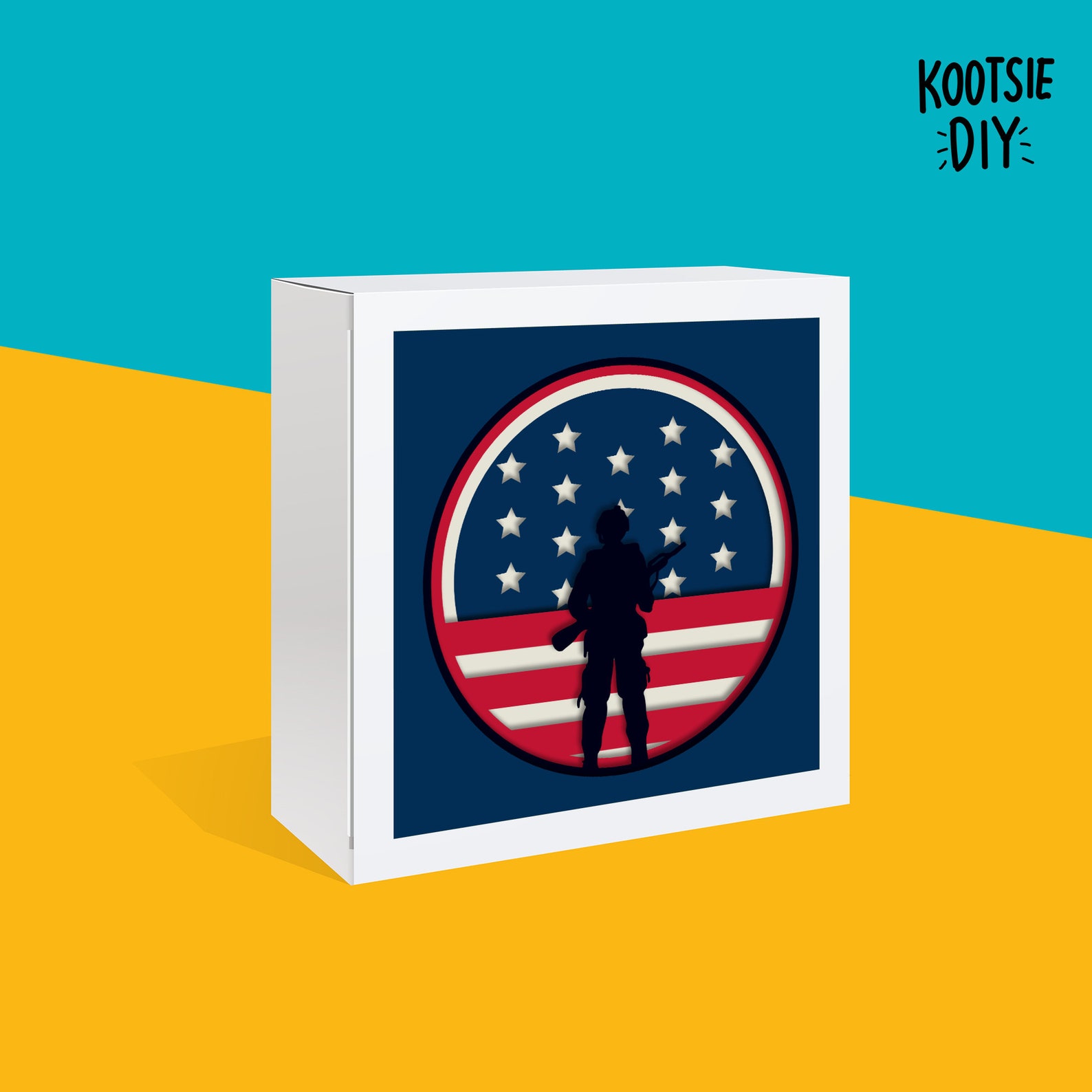 Military Shadow Box SVG for Cricut Silhouette Army 3d Layered - Etsy