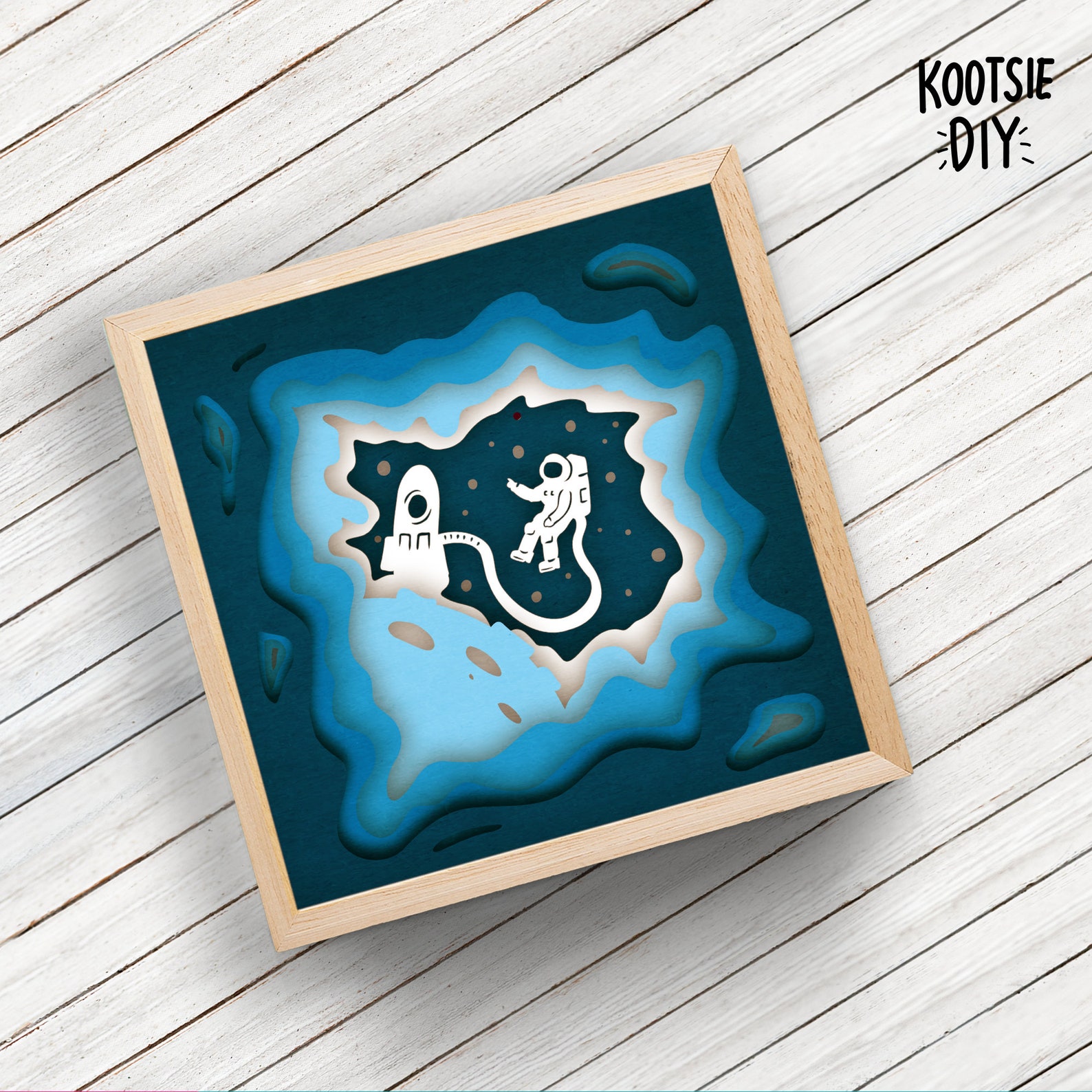 Astronaut Shadow Box SVG for Cricut Silhouette Outer Space - Etsy