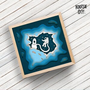 Astronaut Shadow Box SVG for Cricut, Silhouette, Outer Space 3d Layered ...