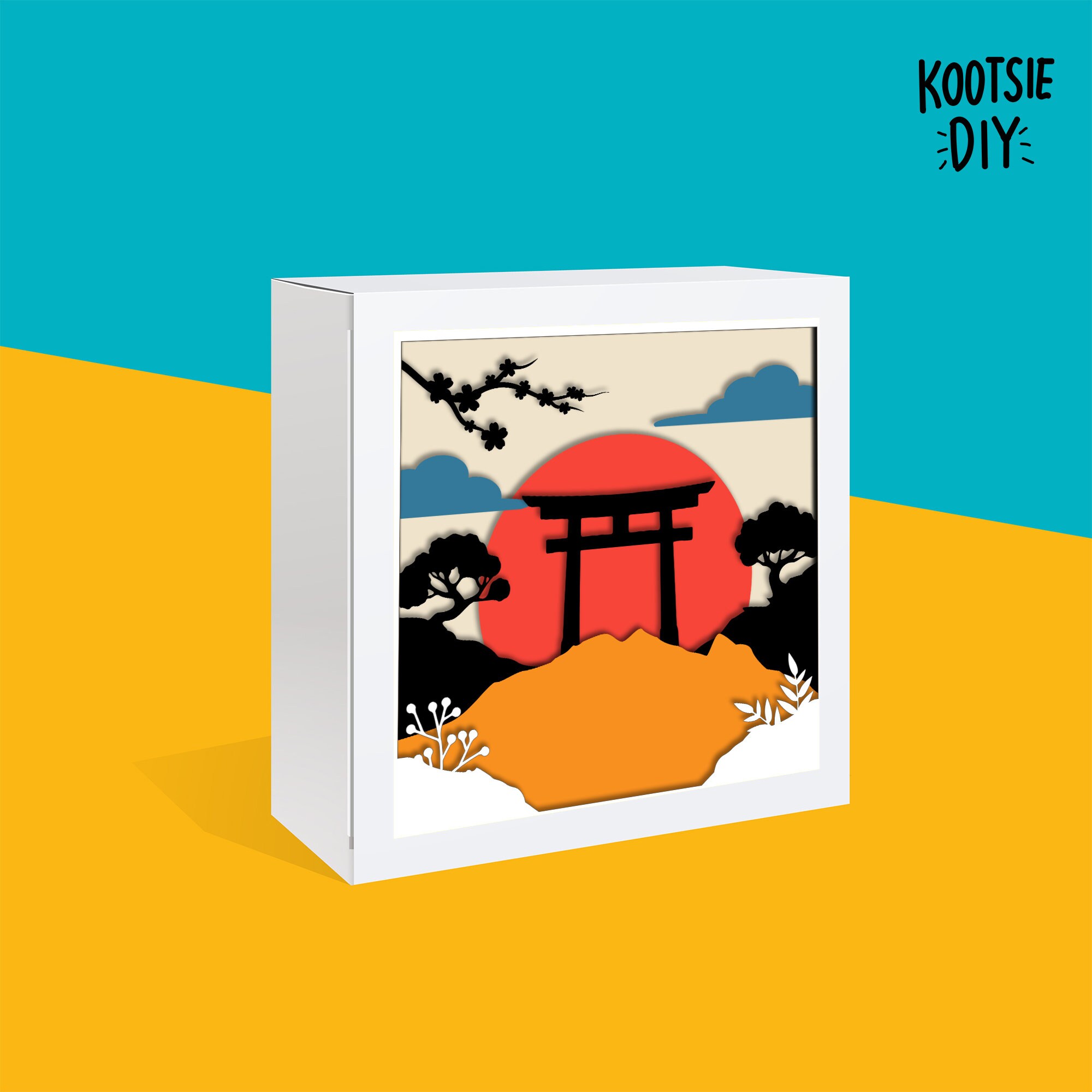 Osaka Japan Shadow Box SVG for Cricut Silhouette Oriental 3d - Etsy