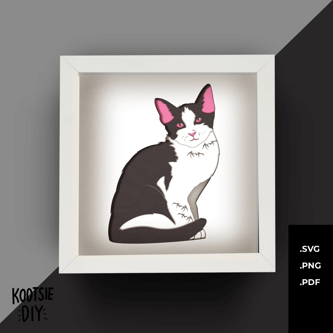 Cat Shadow Box SVG for Cricut, Silhouette, Cat 3d Layered Mandala, Cat ...