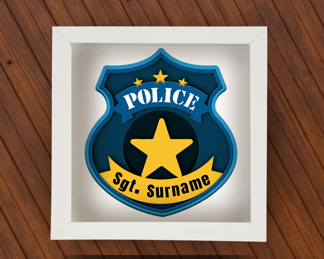 3D Police Multilayered Shadow Box SVG for Cricut, Silhouette, Sheriff ...